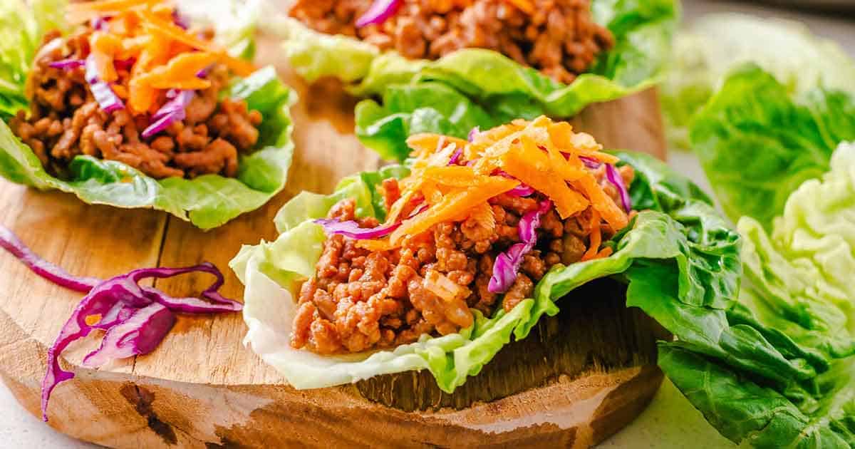 Quick Ground Beef Lettuce Wraps - One Pot Only