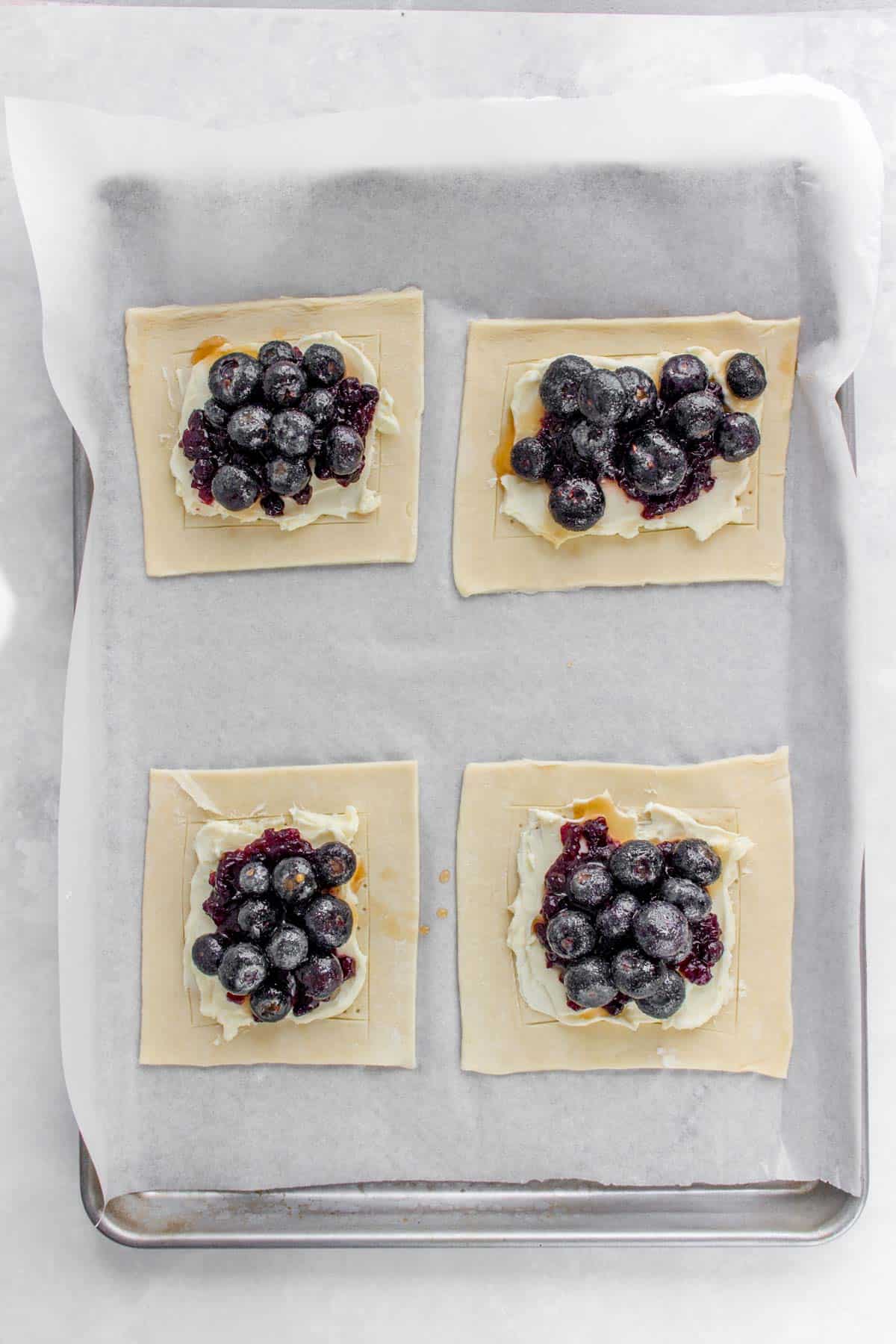 Blueberry Danish | Easy Cream Cheese Danish with Puff Pastry