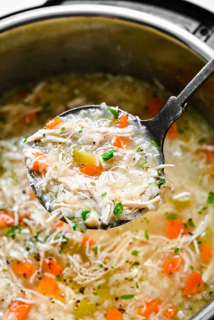 Instant Pot Chicken and Rice Soup - One Pot Only — easy recipes using ...