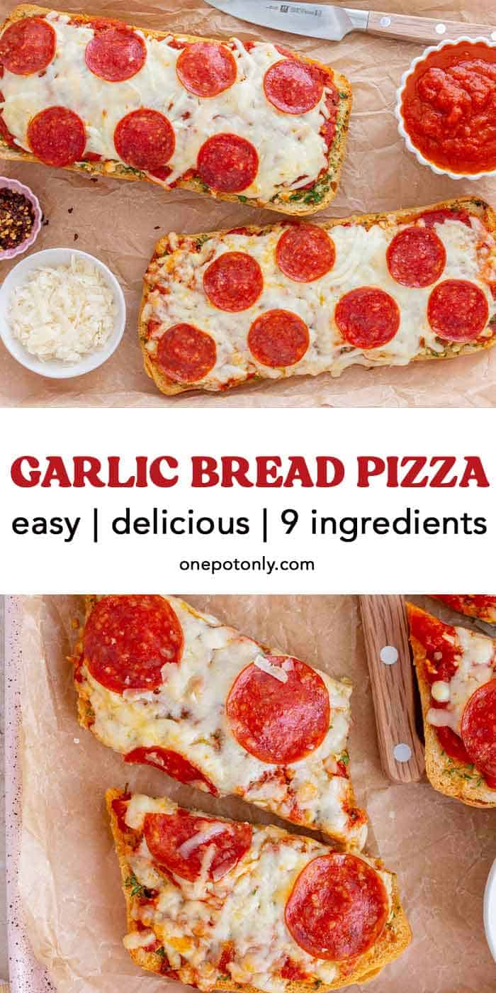 Garlic Bread Pizza - One Pot Only — easy recipes using one pot only!
