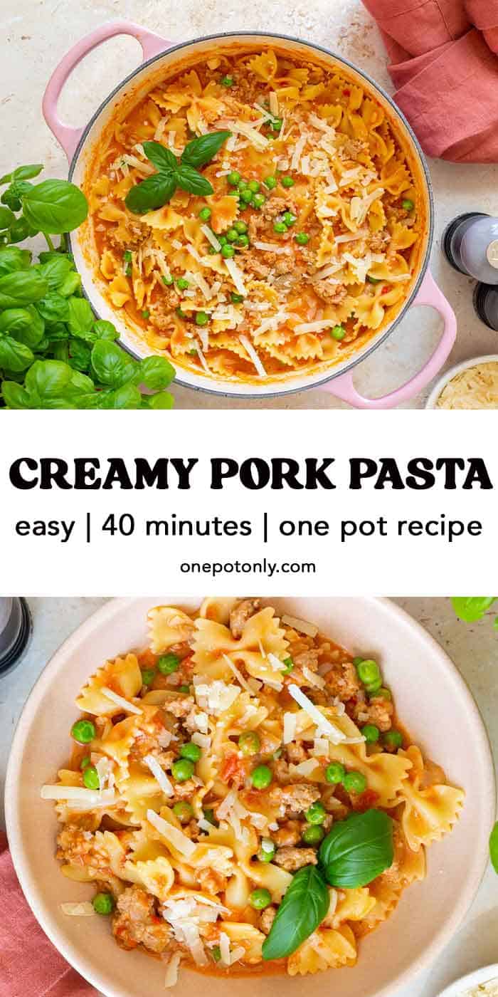 Ground Pork Pasta - One Pot Only — easy recipes using one pot only!