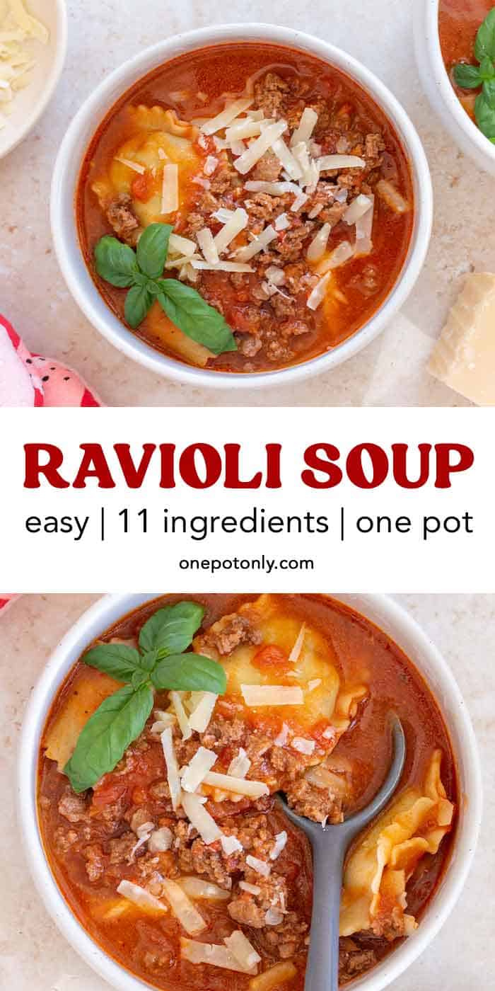 Ravioli Soup with Ground Beef - One Pot Only — easy recipes using one ...